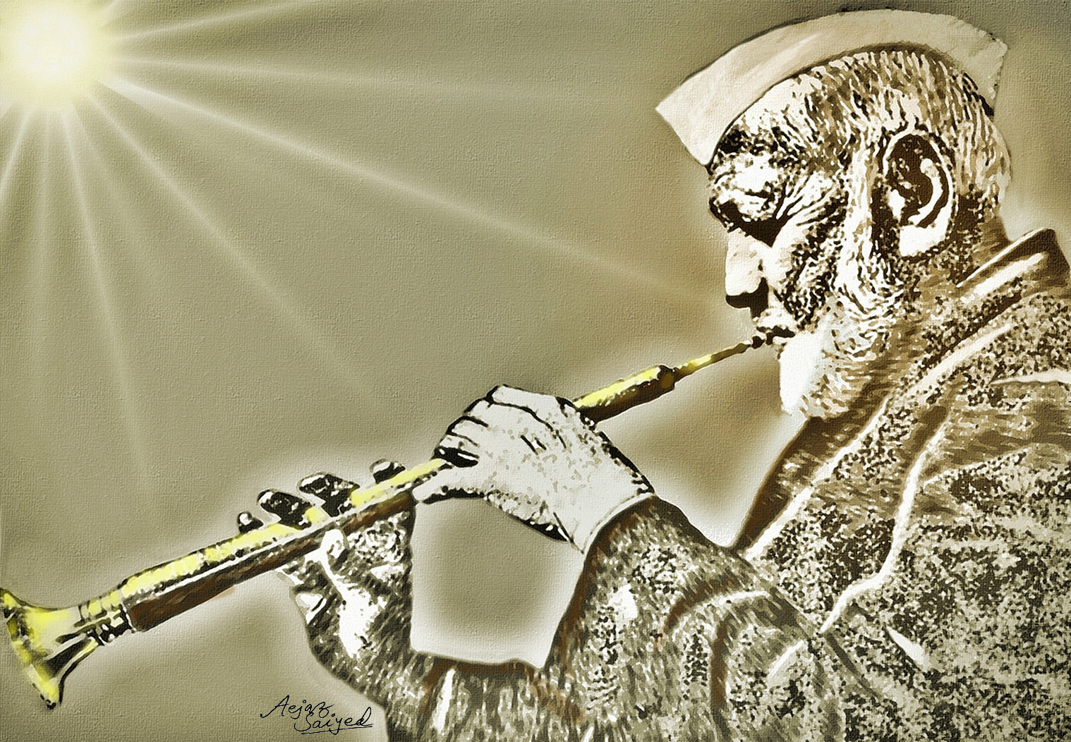 Bismillah Khan Sketch Bismillah Khan Sketch